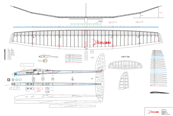 Colibri RC Glider - Laser-Cut DXF plan - AviPlans