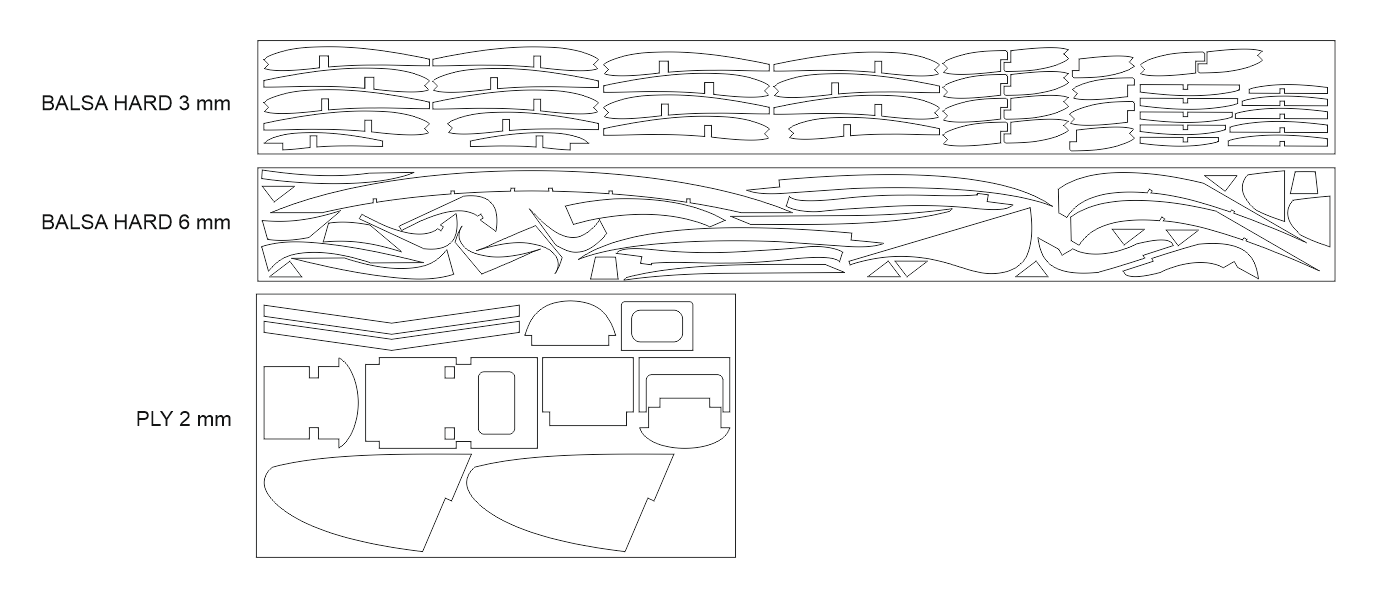 Eaglet X2 RC Retro Model Plane - Laser Cut DXF Plan Download - AviPlans