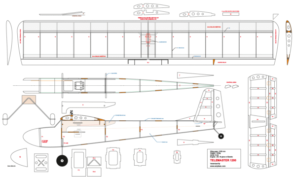 Telemaster 1200 RC Airplane – Laser Cut DXF Plans